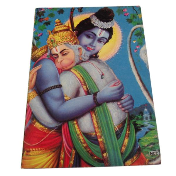 ネパールの神々のイラストハヌマーン　インド神話における神猿。風神ヴァーユが天女アンジャナーとの間にもうけた子とされる孫悟空のモデルと言われる■全体の大きさ縦:14.5cm 横:9.7cm重さ:3g■ご注意点アジアのポストカードです。経年劣化...