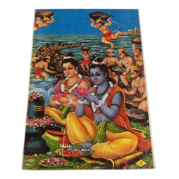 ハヌマーン　インド神話における神猿。ラーマ王子とシーター妃■全体の大きさ縦:14.5cm 横:9.7cm重さ:3g■ご注意点アジアのポストカードです。経年劣化等により四隅の角がつぶれている裏面の薄い黄ばみが見られるものがあります。複数ある物...