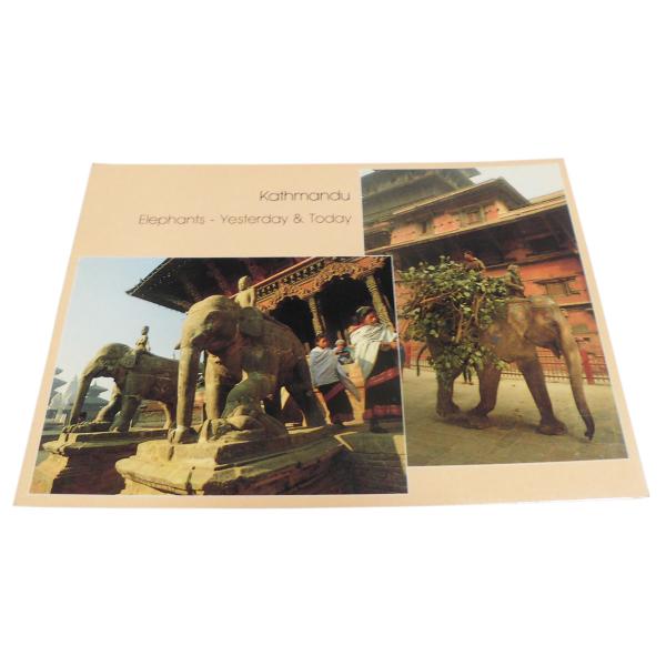 カトマンズの象と像■全体の大きさ横:14.5cm 縦:10.5cm重さ:5g■ご注意点アジアのポストカードです。経年劣化等により四隅の角がつぶれている裏面の薄い黄ばみが見られるものがあります。複数ある物は質の程度はランダムでお送りします。予...