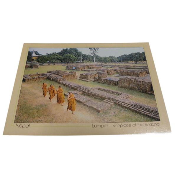 ルンビニ　ブッタ生誕地■全体の大きさ横:14.5cm 縦:10.5cm重さ:5g■ご注意点アジアのポストカードです。経年劣化等により四隅の角がつぶれている裏面の薄い黄ばみが見られるものがあります。複数ある物は質の程度はランダムでお送りします...