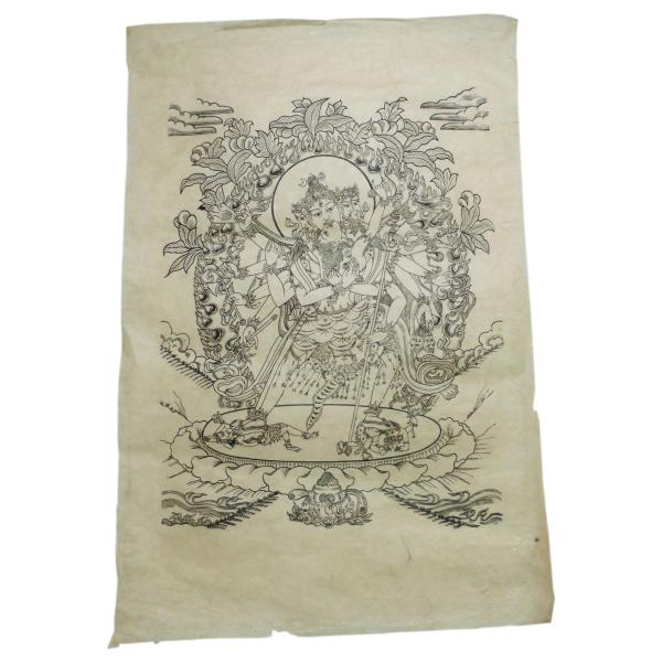 カーラチャクラ（時輪仏）手漉きロクタ紙にプリントした美しい仏画密教の全てを集約した方で一切の悪に打ち勝つ力を持つといわれ最強と言ってもよいといわれています。大人の塗り絵としてもおすすめです。インテリアとしてもおしゃれです。お送りする品は左側...