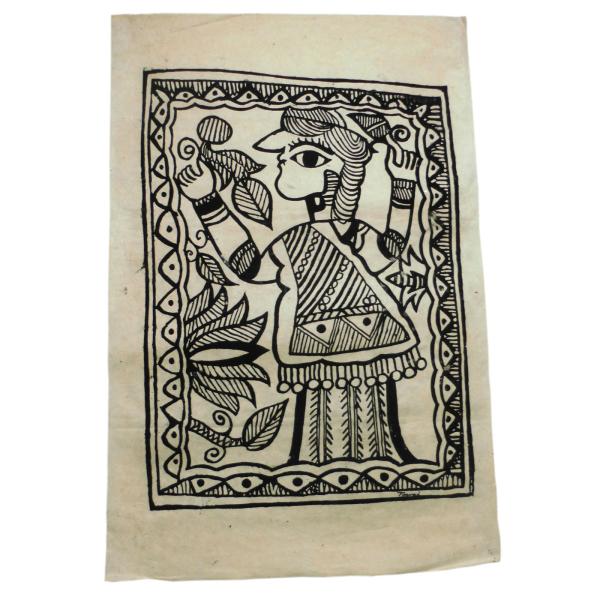 家族の幸福や豊穣を祈る祭祀のために描かれてきた壁画を手漉きロクタ紙に描いたミティラー画大人の塗り絵としてもおすすめです。インテリアとしてもおしゃれです。■全体の大きさ縦:約75cm 横:約50cm■ご注意点ネパールで作られた製品です折り目が...