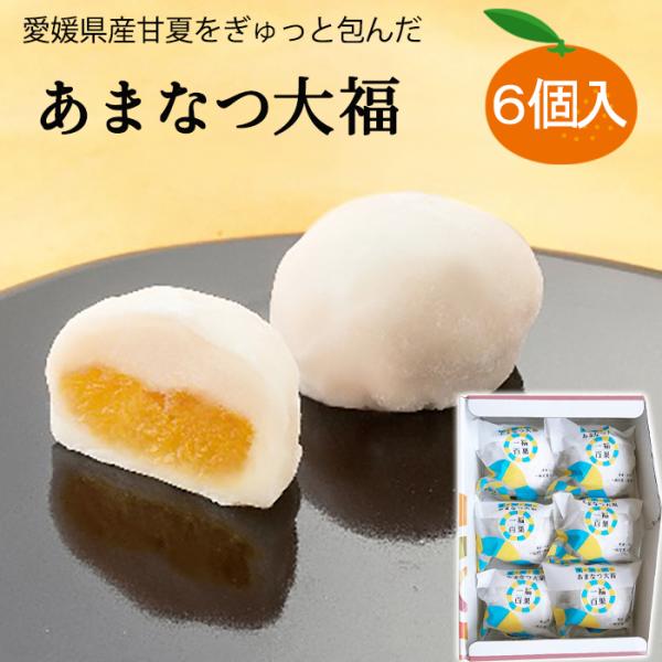 清光堂　一福百果　あまなつ大福６個入　　愛媛／おみやげ／みかん／夏特集愛媛県産あまなつのシロップ漬けをぎゅっと包んだ大福です。甘いものが苦手でも、ペロッと食べられる！と大好評！