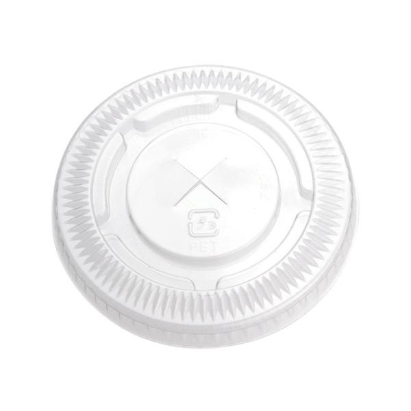 ■商品コード:1018249　■ご注文単位:1,000個(50個x20パック)■サイズ:口径78mm■素材:ペット樹脂(A-PET)クリアカップHONOR10オンス用の平フタです。切り込みが入っているのでストローを差し込めます。