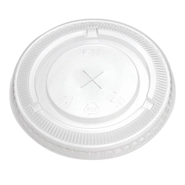 ■商品コード:18253■ご注文単位:50個■サイズ:口径98mm■素材:ペット樹脂(A-PET)HONOR 16・24オンスプラスチックカップ用の平蓋です。蓋に切り込みが入っているのでストローを差し込めます。