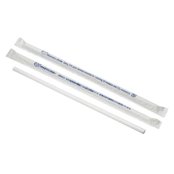 ■商品コード:211726■ご注文単位:500本■サイズ:口径6mmx210mm■素材:ポリプロピレン(バイオマス25%配合)■色:ホワイトバイオマス素材を25%配合した、環境に優しいエコストローです。紙袋入りの個装タイプなので衛生的です。