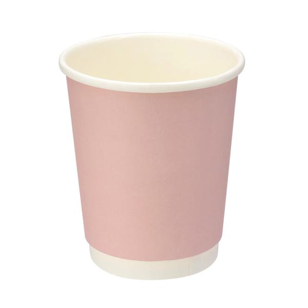 ■商品コード:5501615■ご注文単位:25個■サイズ:口径80mmx高さ95mm底径55mm■容量:約280ml(満杯)■材質:パルプ■色:ピンク二重断熱紙コップ8オンス(ピンク)です。厚紙使用の二重構造のため断熱効果も抜群、スリーブも...