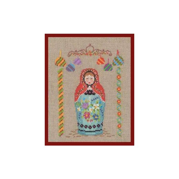 サイズ：約11.5×15.5cmキット内容：刺繍布、刺繍糸、針、図案、簡単な日本語説明書付き刺繍布：リネンアイーダ　18カウント（1cmに7目）難易度：中級者向き クロスステッチ額はキットに含まれていません。