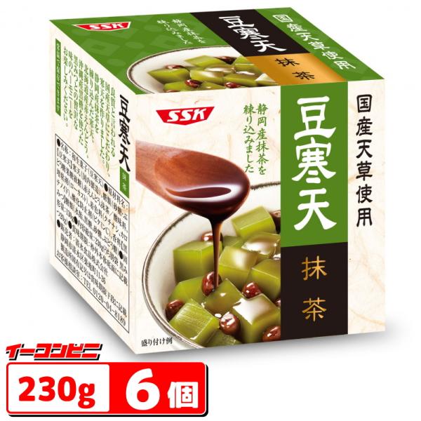静岡県産の抹茶を練り込んだ豆寒天と北海道産赤えんどうに沖縄県産黒糖を使った黒みつをかけてお召し上がりいただく上品なデザートです。お好みで小豆やアイスなどをあわせるのもおすすめです。原材料名：豆寒天：寒天（国内製造）、糖類（砂糖・ぶどう糖果糖...