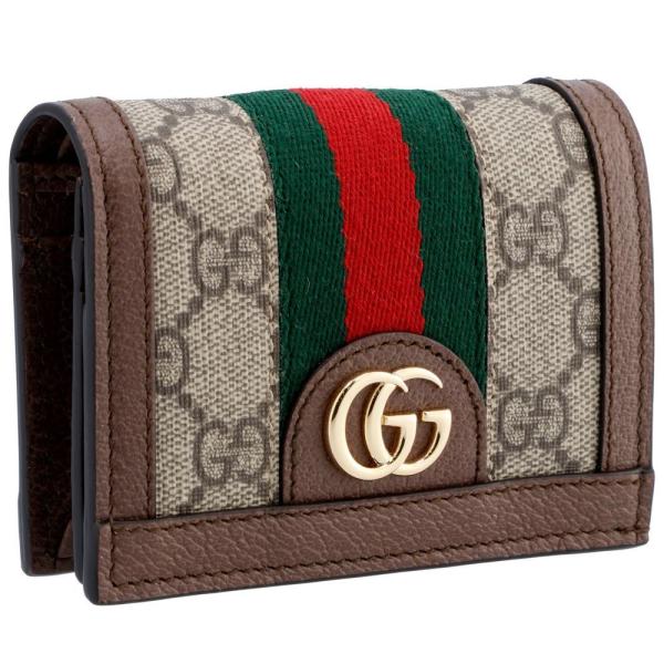 グッチ GUCCIグッチを象徴するGG金具とウェブリボンで上品な仕上がりの折財布です。大人のエレガントが漂うクラシカルデザインで、バッグを選ばないコンパクトサイズの折財布は使い勝手も◎♪ギフトにもオススメです。【サイズ（約）】縦/約8.5c...