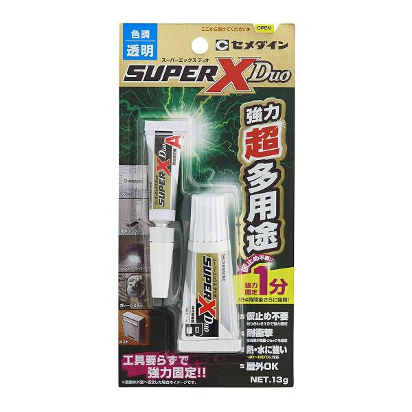 特長-超多用途金属やコンクリート、プラスチックなどさまざまな材質に対応できます。-凹凸面に対応硬化後も肉ヤセがなく、充てん接着が可能で、凹凸面にも接着できます。-外壁に対応外壁に穴あけ不要で、表札やセンサーライトなどの設置・固定が可能です。...