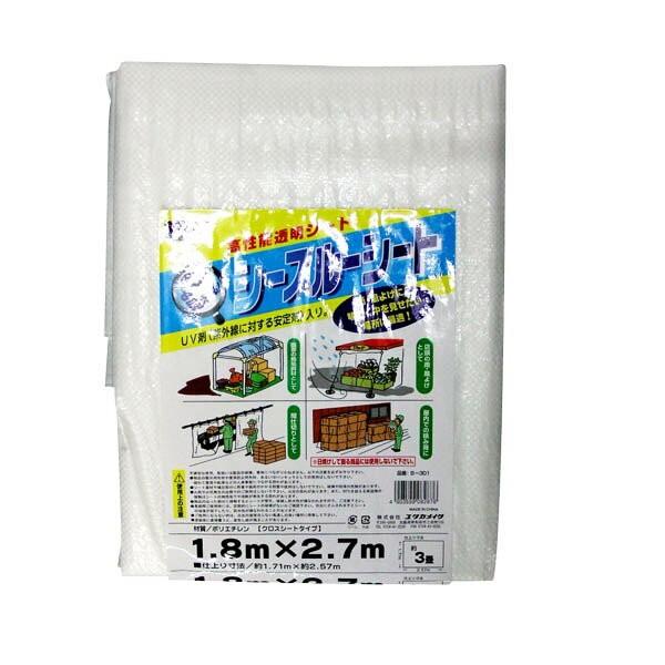 仕様品番：B-301規格：1.8m×2.7m仕上げサイズ：1.71ｍ×2.57mハトメ間隔：約90cmハトメ内径：12mmハトメ個数：10個厚み：約0.18mm目安の大きさ：3畳材質シート：ポリエチレン材質ハトメ：ポリエチレン質量：0.50...