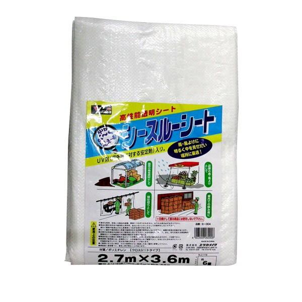 仕様品番：B-304規格：2.7m×3.6m仕上げサイズ：2.57ｍ×3.44mハトメ間隔：約90cmハトメ内径：12mmハトメ個数：14個厚み：約0.18mm目安の大きさ：6畳材質シート：ポリエチレン材質ハトメ：ポリエチレン質量：1.00...
