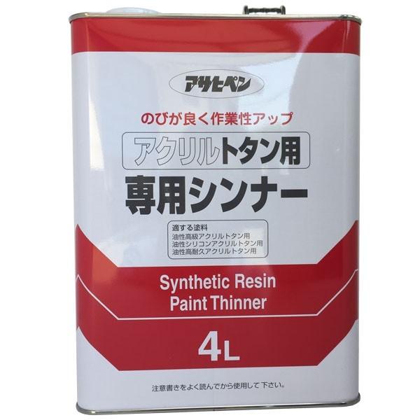 仕様容量：4L用途：合成樹脂塗料、油性塗料の希釈や汚れの拭き取りに適する塗料：油性高級アクリルトタン用、油性シリコンアクリルトタン用、油性高耐久アクリルトタン用適さない塗料：水性塗料・ラッカー系塗料・専用うすめ液を使用する塗料には適しません...