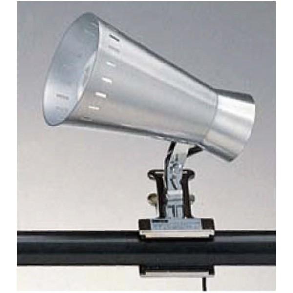 ●60WE26レフランプ付き●本体色：銀●中間スイッチ　ビニールコード1.8m付き●セード：φ92　高さ：193　　クリップ挟み巾：30mm●重量：0.28kg●パック寸法：横200　縦：220