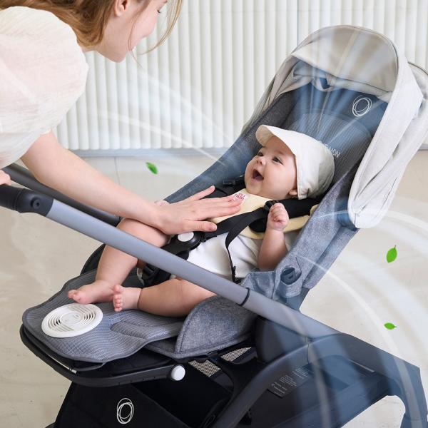 ●商品詳細クールシートマットのエアモン！赤ちゃんの小さな体にぴったり！ポイント1快適に感じる適切な温度・風量場面に応じて風量を3段階で調整できますポイント2汗の分泌を抑える特殊シート特殊製法で作られた4層3Dメッシュ生地が汗の発生を最小限に...