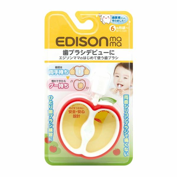 ■商品名はじめて使う歯ブラシ りんご■本体サイズ：95×70mm■材質本体：ポリプロピレン熱可塑性エラストマーブラシ：シリコンゴム■商品説明○ 歯医者さんとつくりました！○ 歯ブラシ嫌いになる前に歯に触れることになれよう！　 歯ぐきで噛んで...