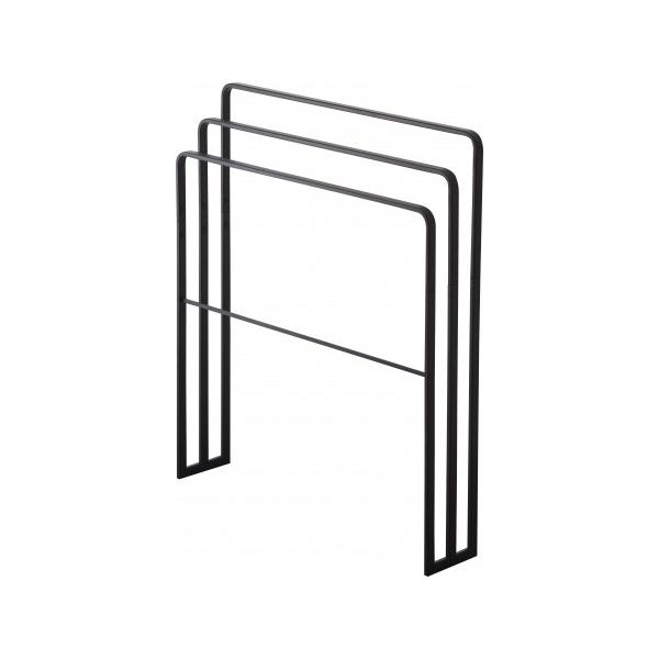 ●横からスライドさせてスムーズに掛けられるスタイリッシュなバスタオルハンガー！●大判サイズのバスタオルが干せて、下段のバーにはバスマットなども干せます。