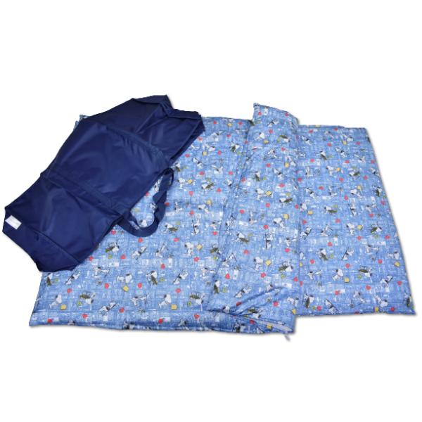 西川のSNOOPY (PEANUTS) お昼寝ふとんセット おひるね用の掛敷セットに収納バッグがついた５点セット 敷ふとんにはポリエステル固綿を採用した、西川品質のお昼寝セットふとん。おひるね保育に最適です。保育園・幼稚園でのおひるね用にお...
