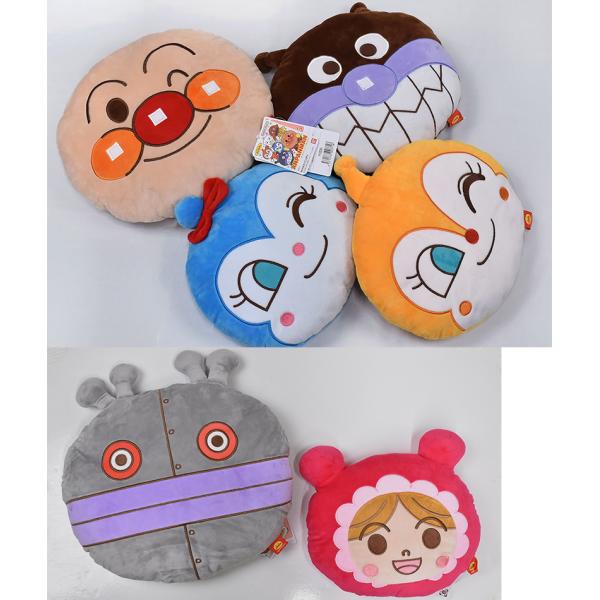 ANPANMAN 　アンパンマン人気のキャラクターデザイン、ぬいぐるみタイプのクッション。■ 参考 当店計測サイズ（頭の尖った部分を含む）・アンパンマン 32×28cm、0.20kg、・ばいきんまん 30×28cm、0.19kg、・ドキンち...
