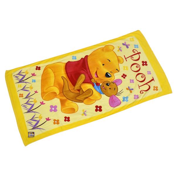 プーさん柄のバスタオル。　レア！！長期保管在庫品のため他店では入手困難なデザインです！Winnie the Pooh （小熊&amp;#32500;尼）　くまのプーさん　中国製(PRC)表面はパイルをカットしたなめらかシャーリング加工。表：...