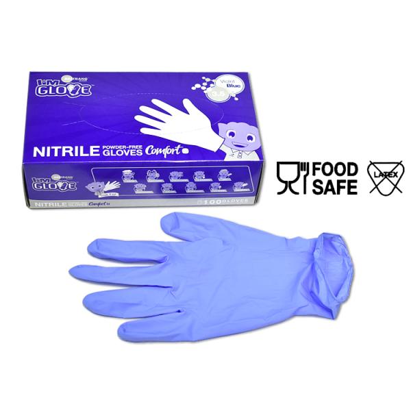 NITRILE GLOVES (Powder Free) ニトリルグローブ パウダーフリー 100枚入 (50組分) フィット性のよい極薄ニトリル素材で、衛生的な環境を提供します。ディスポーサブル製品。１回使用の使い捨てタイプ手袋です。・ ...
