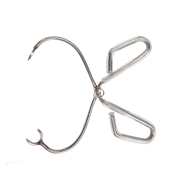 使いやすく丈夫なステンレス製の釉掛けバサミです。作品を針で支えますので、施釉跡が少なく綺麗に釉掛けが行えます。カップに適しています。2本爪は動作しません。サイズ：全長約195mm※寸法は若干の誤差がございます。