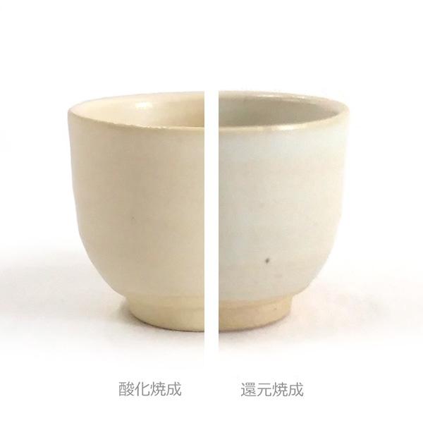 焼成温度目安・・1230〜1250℃釉掛量目安・・・普通（0.7〜0.8ｍｍ厚を普通として）焼成適性・・・・酸化・還元特徴・・・・・・ややベージュ色のしっとりとした白色マット釉。(見本画像は白土を使用しています。)調合済みの液状釉薬ですから...