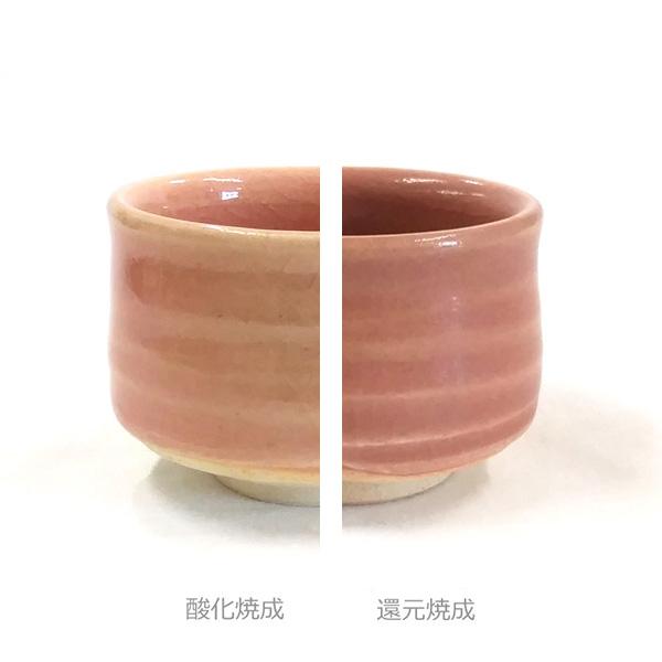 焼成温度目安・・1250〜1280℃釉掛量目安・・・普通（0.7〜0.8ｍｍ厚を普通として）焼成適性・・・・酸化・還元特徴・・・・・・酸化・還元どちらでも赤色に発色します。(見本画像は白土を使用しています。)調合済みの液状釉薬ですから、水を...