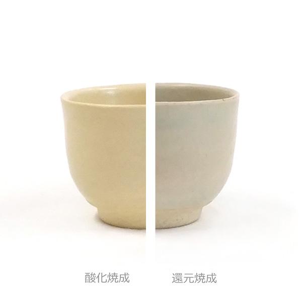 焼成温度目安・・1220〜1260℃釉掛量目安・・・普通（0.7〜0.8ｍｍ厚を普通として）焼成適性・・・・酸化・還元特徴・・・・・・石灰性のマット釉。柔らかな風合い。(見本画像は白土を使用しています。)調合済みの液状釉薬ですから、水を加え...