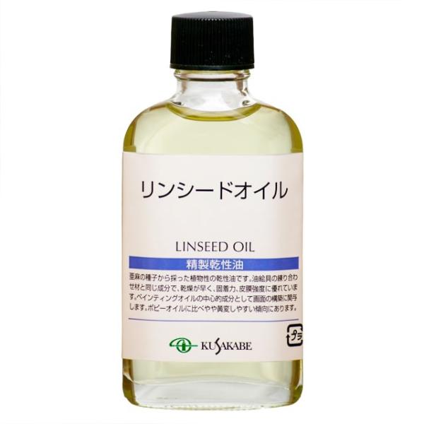 中描き用。暗色での仕上げに適した油絵具用溶き油です。絵具と混ぜて、練り調子を整える溶剤として使用します。