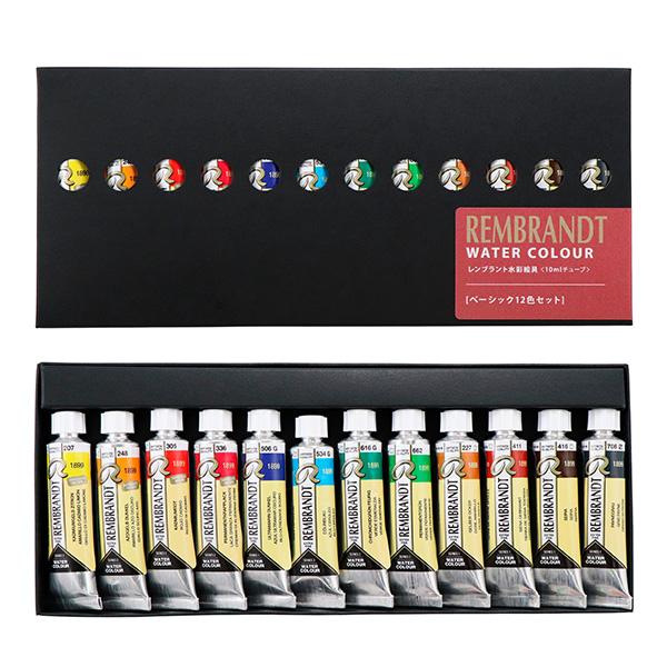 配色良く基本色を集めたベーシック12色セットです。油絵具の最高級ブランドとしてしられたオランダロイヤルターレンスの「レンブラント」。その厳選された原料による鮮やかな発色は、水彩絵具にももちろん受け継がれています。チューブタイプと固形タイプの...