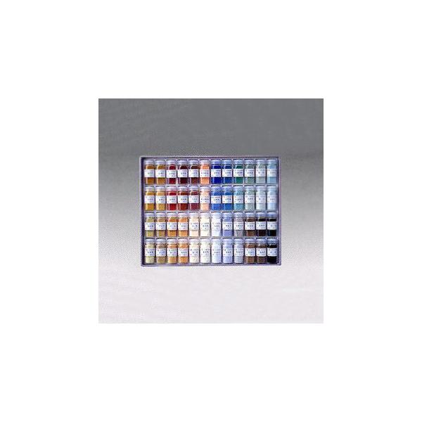 ●各色、標準番号8番、12番、10g入りセット内容・・・10gビン入×48色（24色×2種）伝統的な日本画の色彩表現に使われる天然岩絵具は、色彩が美しく、かつ変退色の少ない天然鉱物砕いて、水簸精製して造った顔料です。粒子の大きさが番号で表示...