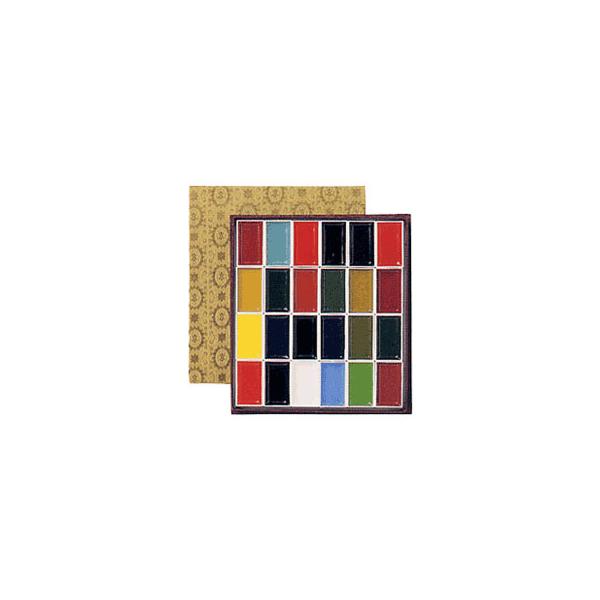吉祥の角皿顔彩のセットです。●セット内容・・・約５ｃｃ×２４色水干絵具などと同じ顔料に、天然高級デンプン質と膠分を加え、練り混ぜ角皿に入れて乾燥させたものです。日本画材料の中では扱いやすさから特に普及しています。色調は透明型淡彩色で最近はや...