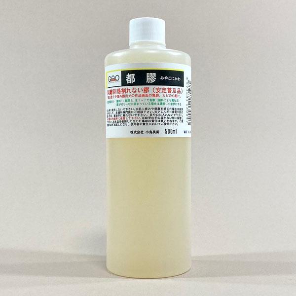 原材料：膠・合成樹脂使用分類：糊剤形状：液状（ゼリー状）容量：500mlサイズ：高186×径65mm【商品説明】一般的なゼラチンをベースにした糊剤です。乾燥後の塗膜は湿度変化の影響が少なく歪まないため、作品画面に亀裂が生じにくい特徴がありま...