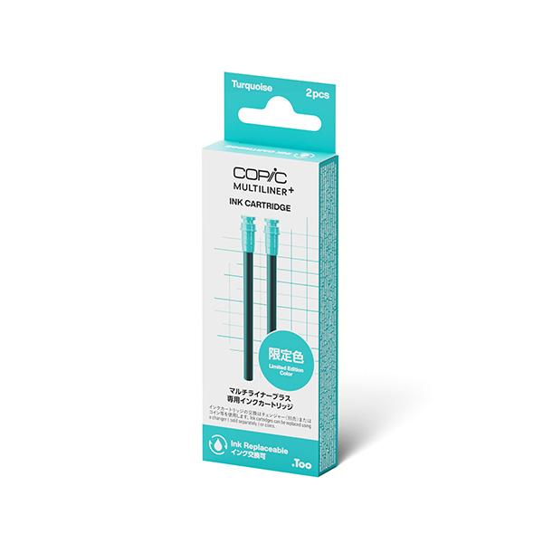 【内容】カラー：ターコイズ（限定カラー）本数：カートリッジ2本※インクカートリッジ交換の際は、必ず同じ色と交換してください。1994年の発売以来、多くのクリエイターに愛用されてきたドローイングペン「コピック マルチライナー」に、新シリーズ「...
