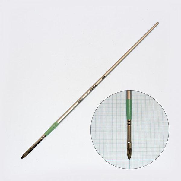 ＜仕様＞穂先の形状：フィルバート（平）毛の種類：バジャー毛　リセーブル毛号数：No.4穂丈×巾：13.0×5.3mm先揃いの良いリセーブル原毛に天然のバジャー原毛をブレンドすることで、独特の毛腰の強さと適度な柔軟さを兼ね揃えた画筆です。日本...