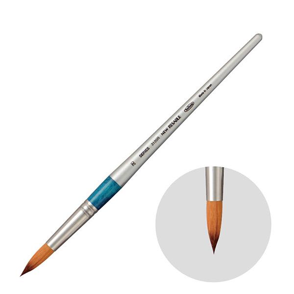 ＜仕様＞穂先の形状：ラウンド(丸)毛の種類：羊毛 リセーブル毛号数：No.20穂丈×巾：34.0×10.3mm水彩用に特に要求される、しなやかさと絵具の含みを良くするために羊毛を最適量でブレンドした筆です。日本製。絵具の含みが良く、穂先のス...