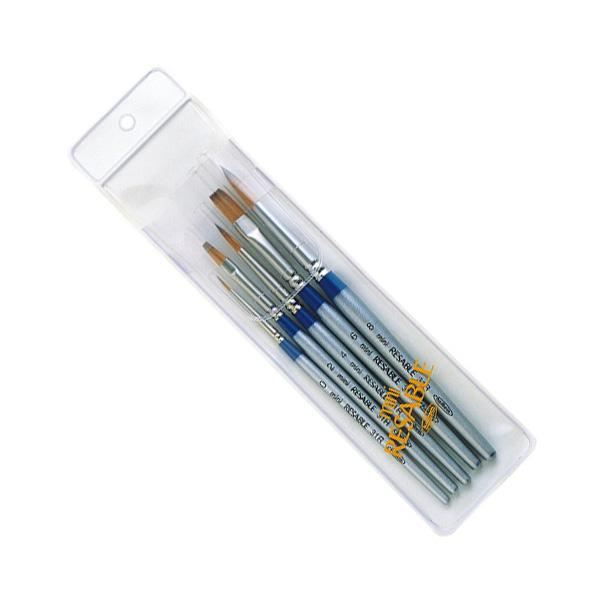 水彩用リセーブルの柄を短くしコンパクトにした筆で、野外スケッチなどの携帯に便利です。日本製。「水彩用リセーブル」は、水彩画で特に要求されるしなやかさと絵具の含みをよくするために、リセーブル原毛（合成繊維）に羊毛を最適量でブレンドした筆です。...