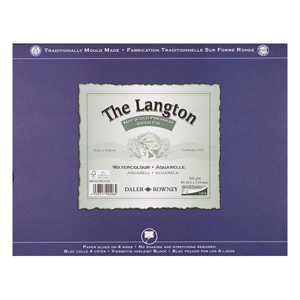 英国王立水彩画協会の選定品としてロングセラーを続けるラングトン水彩紙は、厚手の紙でもウォッシュ技法でも波打たず初心者にも使いやすい専門紙です。サイズ：407×320mm製本：四方天糊綴じ