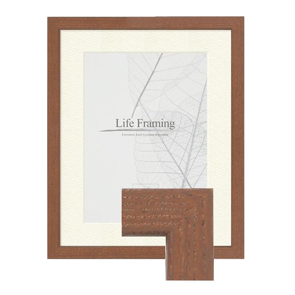 作品格納の深さが16mmある、すっきりしたデザインの平型フレームの額です。内寸：303×242mm(八切)外寸：323×262mm見え幅：15mm　カカリ：5mm立ち上がり：22mm　深さ：16mm紙マット：2mm厚　作品厚：9mmまで