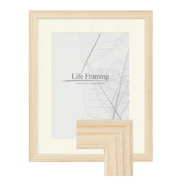 作品格納の深さが16mmある、すっきりしたデザインの平型フレームの額です。内寸：303×242mm(八切)外寸：323×262mm見え幅：15mm　カカリ：5mm立ち上がり：22mm　深さ：16mm紙マット：2mm厚　作品厚：9mmまで