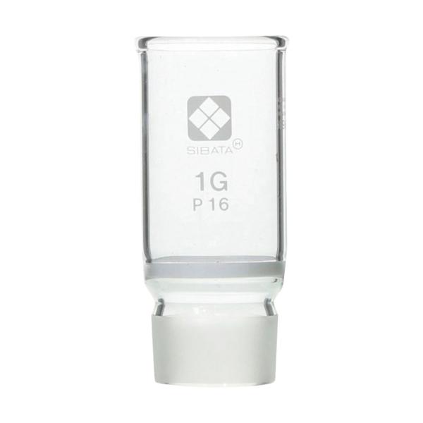 ■共通摺合 ガラスろ過器 るつぼ形 1GP16 013070-116 の特長●るつぼの形状をしたガラス製のフィルター付きろ過器です●下部が共通すり合わせなので同じ規格のロート足(分離足)とセットで使用します●実験用ガラス器具●高さ(mm)：...