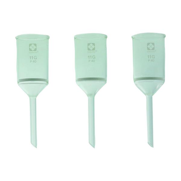 ■ガラスろ過器 円筒ロート形 11GP40 3入 013110-1140A の特長●容量が60mLでガラス製フィルター付き円筒形のロートです●呼称：１１ＧＰ４０●ポアサイズμm：16〜40●容量mL：60●足の長さ/外径mm：70/9●ろ過...