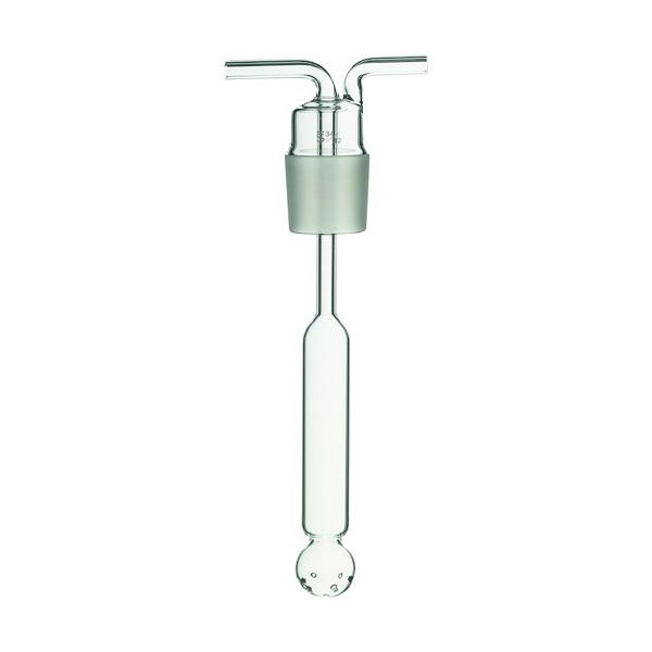 ■中管 共通摺合 ガス洗浄ビン ムエンケ式 250mL用 014640-2501 の特長●比較的多くのガスを通してもそのガスは小さい気泡となりびん内部を通過するので洗浄力は大きくなります●胴体部のガス誘導管部が太くなっていますので、乾燥剤を...