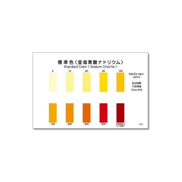 ■パックテスト標準色 5枚組 亜塩素酸ナトリウム WAK-NaClO2-SH5の特長●パックテストの標準色シートのみの販売ページです。測定には別途パックテストが必要となります。●パックテスト 亜塩素酸ナトリウムの標準色です●標準色ケースはつ...