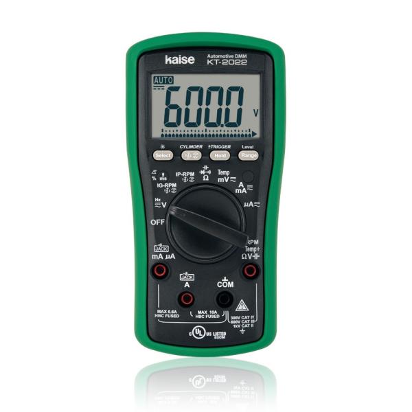 ■KT-2022 自動車用多機能デジタルサーキットテスターの特長　●1台で様々な電装系チェックに対応。●ダイレクトイグニッションタイプ、ハイテンションコードタイプのエンジン回転数の測定に対応。    ※ロータリーエンジン、ディーゼルエンジン...