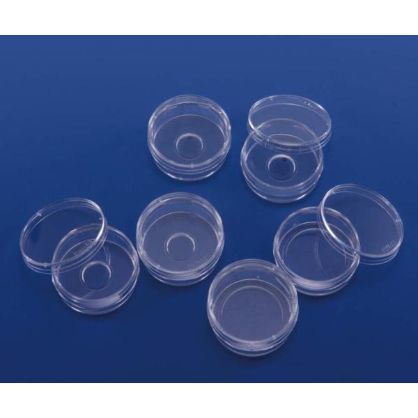 ■IWAKI ガラスベースディッシュ 3970-035 20入の特長    底面にカバーガラスを貼り付けた35mmディッシュで、顕微鏡下での高倍率観察が可能。    蛍光観察も可能で、クリアな顕微鏡画像が得られます。    カバーガラス厚0...