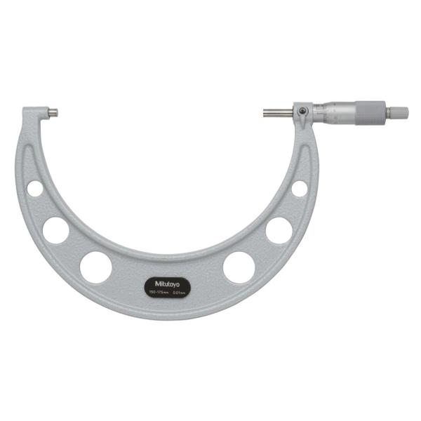 ■標準外側マイクロメーター OM-175 103-143の特長●フレームは塗装●測定面は超硬合金チップ付●定圧装置付●共通仕様・測定力：5-10N・標準付属品：基準棒1本 、 スパナ（No.301336）1個  ●測定範囲：150〜175m...