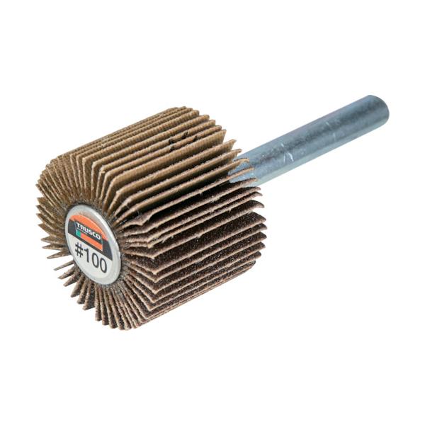 ■フラップホイール 外径50X幅15X軸径6 (5個入) #100 100# UF5015  100の特長●一般金属用です研磨布と研磨布の間が多少開いているため、目づまりが少なく最後まで使用できます●内面・曲面・平面、あらゆる研磨に、また回...